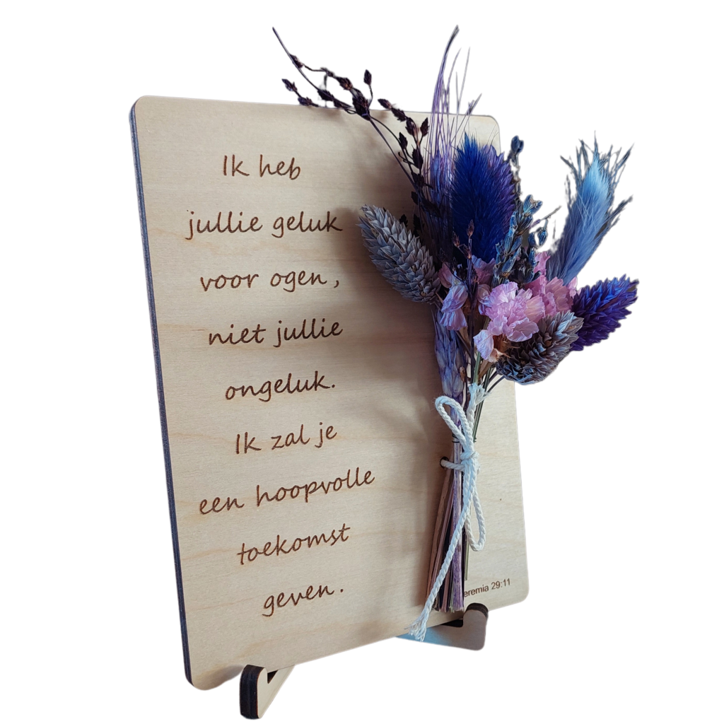 Houten kaart - Geluk | Feniks Ateljee